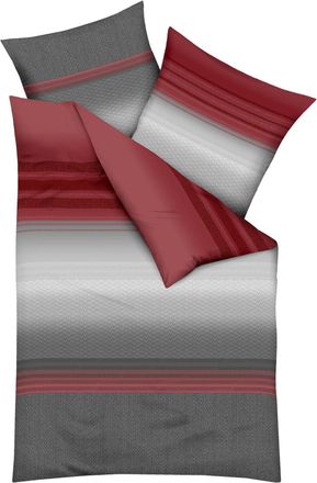 JACK by Kaeppel Fein Biber Bettwäsche 2 TLG. 135x200cm Division Grau Anthrazit Silber Rot