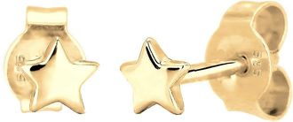 Elli PREMIUM Ohrringe Damen Sterne Stern Astro Trend Star in 585 Gelbgold