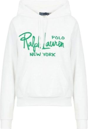 Polo Ralph Lauren Femme, Sweatshirts et sweats &agrave; capuche, Blanc, Taille: 36 FR Sudadera Logo Rizo