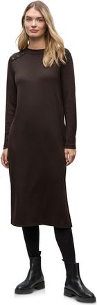Street One Damen 1408951 Rippstruktur Kleid, deep Roast Brown, 36