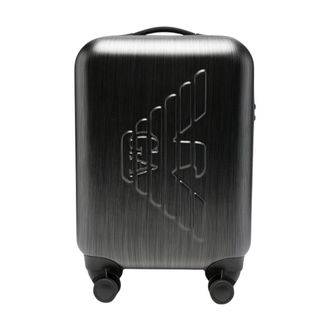 Emporio Armani Handgep&auml;ck-Trolley mit Logo-Pr&auml;gung - - Suitcases - Herren - Grau - ONE SIZE