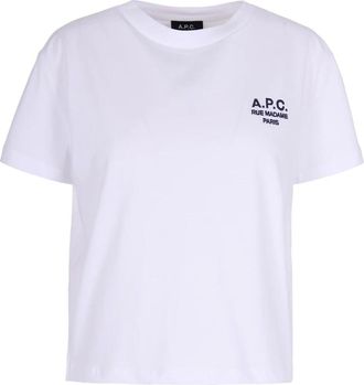 A.P.C. A.p.c., Femme, Tops, Blanc, Taille: 38 FR Boxy T-shirt Rue Madame