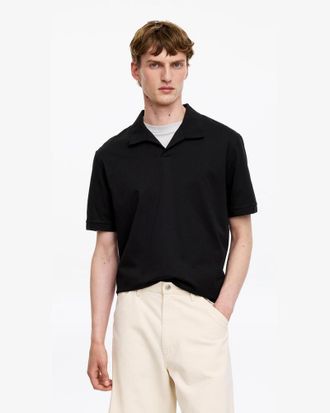 Arket Kurz&auml;rmliges Poloshirt -Schwarz