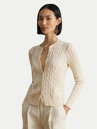 Lauren Ralph Lauren Strickjacke 200P14040001 Creme Regular Fit