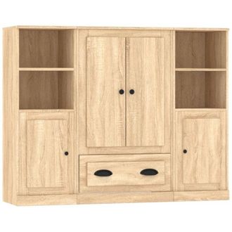 vidaXL Buffets 3 pcs ch&ecirc;ne sonoma bois ding&eacute;nierie Vidaxl