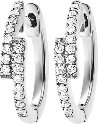 Edenly Fraîcheur Ohrringe - Asymmetrische Kreolen Alba - 18 Karat Weißgold und Diamanten