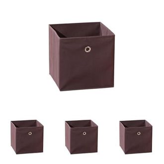 Inter Link SAS Faltbare Aufbewahrungsbox - Klappbarer Objekthalter - Stoff Faltbox - Aufbewahrungsbox f&uuml;r Raumteiler oder Regale - 32 x 32 x 32 cm - Mit Fingerloch -