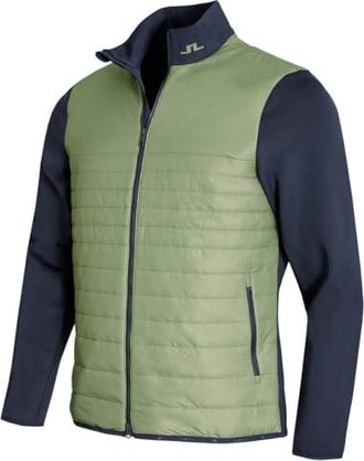 J.Lindeberg J.Lindeberg Martino Quilt Veste de golf imperm&eacute;able hybride pour homme, Vert huile., M