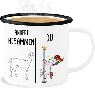 Shirtracer Emaille Becher Blechbecher - Tassen - Andere Hebammen Dabbing Einhorn | Hebamme Geschenk | Geschenke für Hebammen Danke | Dankeschön Hebammen | Gesche