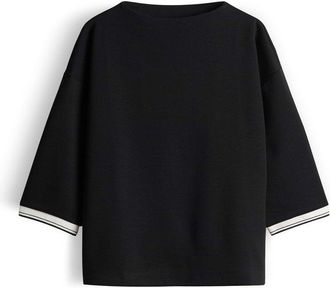 someday Sweatshirt UTALBA DETAIL Regular aus Viskose Mix gerader Schnitt, lockere Passform, farblich abgesetzte Rippb&uuml;ndchen