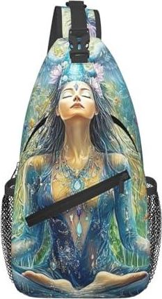 Generic Sac &agrave; bandouli&egrave;re de m&eacute;ditation &agrave; fleurs pour homme, sac &agrave; dos de randonn&eacute;e pour homme