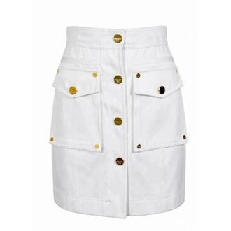 Elisabetta Franchi Front Button Cargo Skirt - - Skirts - Damen - Wei&szlig; - S