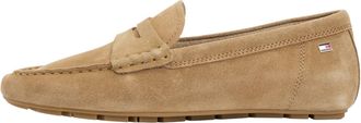 Tommy Hilfiger Damen Flag Soft Suede Driver Loafer Fw0Fw08558 Fahrerschuhe, Khaki (Safari Canvas), 36 EU