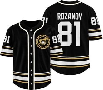 Generic HeatRivalry Hollander 24 Rozanov 81 Inspir&eacute; Couple Baseball Jersey T-Shirt - Unisexe Col V Manches Courtes Casual Streetwear Top pour les fans de CP, 