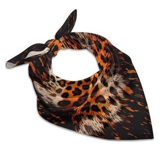 Generic Écharpe carrée en soie légère avec imprimé tigre léopard pour cheveux respirant Cadeau pour homme et femme, multicolore, 60x60cm