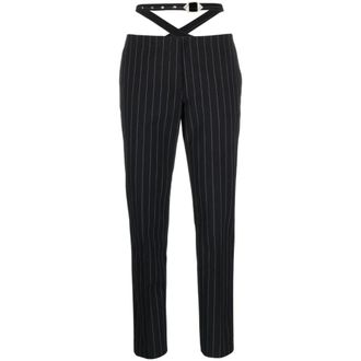 The Attico Blaue Slim Pinstripe Hose - - Trousers - Damen - Blau - S