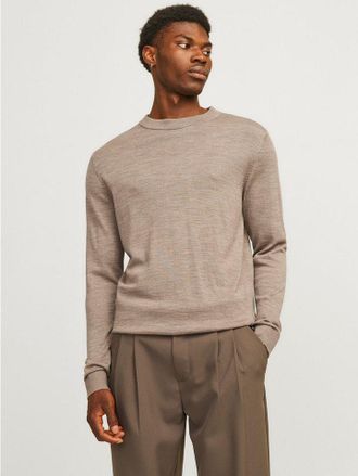 Jack & Jones Rundhalspullover JPRBLAMARK MERINO KNIT CREW NECK LN Wolle, regular fit