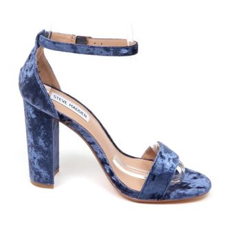 Steve Madden Samtsandalette mit 10cm Absatz - - Shoes - Damen - Blau - 38 1/2 EU
