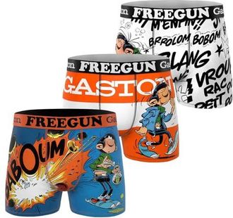 Freegun Boxer Homme Microfibre Gaston Lagaffe (XXL, Pack de 3 GLG2)