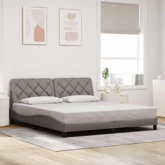 vidaXL Giroletto Senza Materasso Tortora 180x200 Cm In Tessuto - Vidaxl