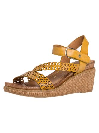 Tamaris 1-1-28022-24 Leder, Damen Riemchensandalen, Gelb (Saffron 627), 41 EU (7.5 UK)