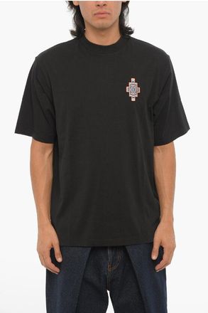 Marcelo Burlon Einfarbiges OPTICAL CROSS T-Shirt mit Rundhalsausschnitt in Schwarz