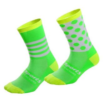 Generic Chaussettes de cyclisme professionnelles pour homme et femme, chaussettes de sport pour vélo et cheville, XC MTB BMX, noir, rose, bleu, vert, orange, 