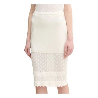 Gaud&igrave; Femme, Jupes, Beige, Taille: 44 FR Jupe mi-longue festonn&eacute;e en pointelle
