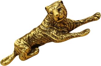 Amosfun Tiger Ornament Messing Retro Figur Lebensecht F&uuml;r B&uuml;ro Auto Dekoration Vintage Tigerstatue Kleines Schmuckst&uuml;ck Sicher Und Tragbar
