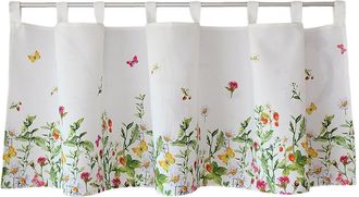 Matches 21 Scheiben-Gardine mit Schlaufen als blickdichter Vorhang in 120 x 60 cm - Landhaus-Stil Bistrogardine bunte Frühling Sommer Blumen - Moderne Kurzstore 