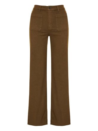 Frame Denim pantalon évasé à taille haute - Marron