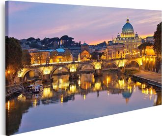 Islandburner Bild auf Leinwand Petersdom in Rom beleuchtet am Abend Bilder Drucke Bilder Wandbild Wanddekoration