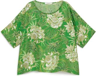 Maliparmi Maliparmi, Femme, Blouses et Chemises, Vert, Taille: 40 FR Collection Print Shirt