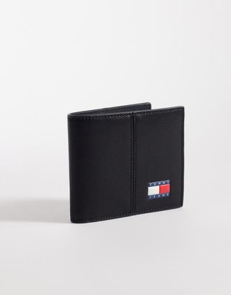 Tommy Jeans Heritage - Geldb&ouml;rse aus Leder in Schwarz