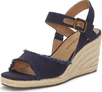 Lucky Brand Mindra Espadrille Keilsandalen für Damen, Indigo/Mandala-Traum, 39 EU