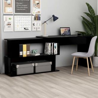 vidaXL Vidaxl - Bureau dangle Noir 200x50x76 cm Agglom&eacute;r&eacute;
