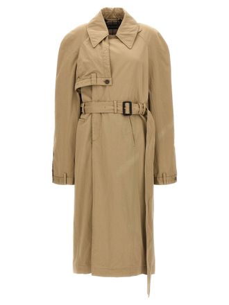 Balenciaga Deconstructed Cotton Twill Trench Coat - Beige