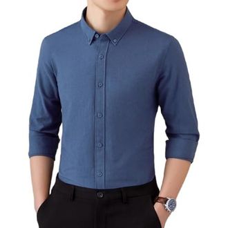 Generic Chemise Oxford classique &agrave; manches longues pour homme, chemise d&eacute;contract&eacute;e pour le printemps et lautomne, Couleurs 7, XXL