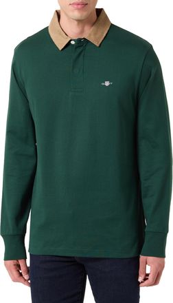 GANT Herren Cord Collar Heavy Rugger Polohemd, Gr&uuml;n, XL