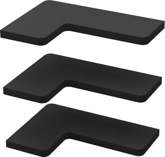 Vicco Eckregal Curva, B&uuml;cherregal, Schwarz, 40.5 x 2.5 cm 3er Set