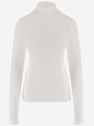 Vince Womens Turtleneck Stretch Modal White Sweater
