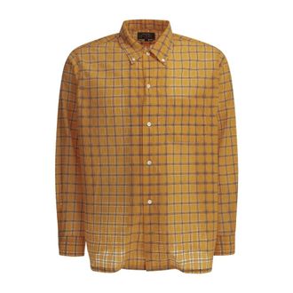 Beams Plus Chemise carreaux en nylon airy BD - Homme - Chemises - Orange - Taille: L