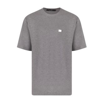 Dolce & Gabbana Homme, Tops, Gris, Taille: L Logo Plaque T-Shirt