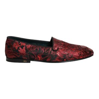 Dolce & Gabbana Florale Jacquard Slip-On Loafers - - Shoes - Herren - Rot - 44 EU