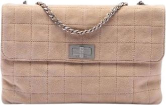 Chanel Sac bandouli&egrave;re matelass&eacute; en daim Pre-owned - Femme - Pre-owned - Beige - Taille: ONE Size