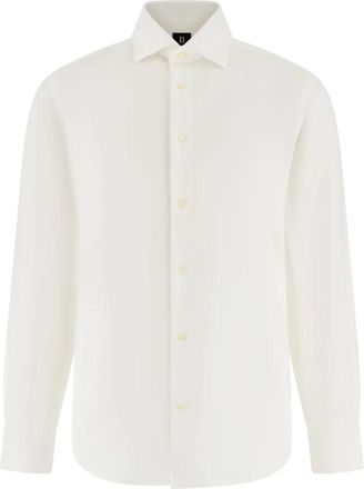 Boggi Milano Homme, Chemises, Blanc, Taille: 4XL Dobby Windsor Collar Shirt Slim Fit
