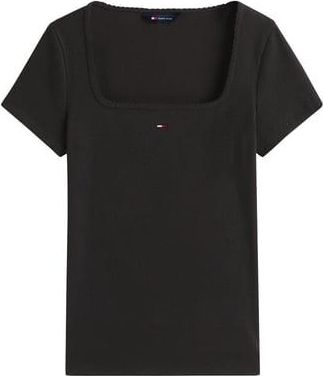 Tommy Hilfiger T-shirt c&ocirc;tel&eacute; en coton m&eacute;lang&eacute;