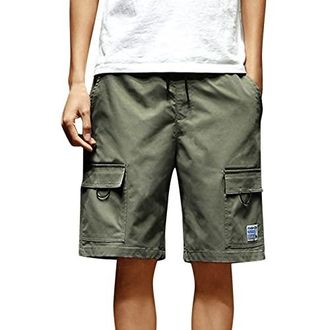 Generic Pantalon cargo pour homme 2026 - Pantalon de jogging - Short d&eacute;t&eacute; ample pour la plage, Vert, 4XL