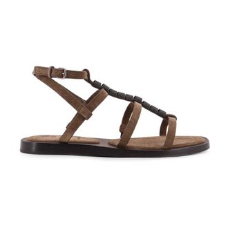 Brunello Cucinelli Femme, Chaussures, Brun, Taille: 36 EU Flat Sandales