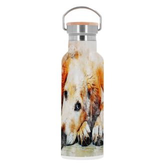 Fabulous Thermosflasche aus Edelstahl, Thermosflasche, Labrador, wei&szlig;, gro&szlig;e Hunde, Chill, niedlich, Relax Art, 500 ml